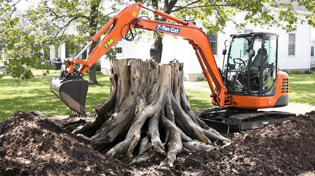 What Size Excavator for Stump Removal