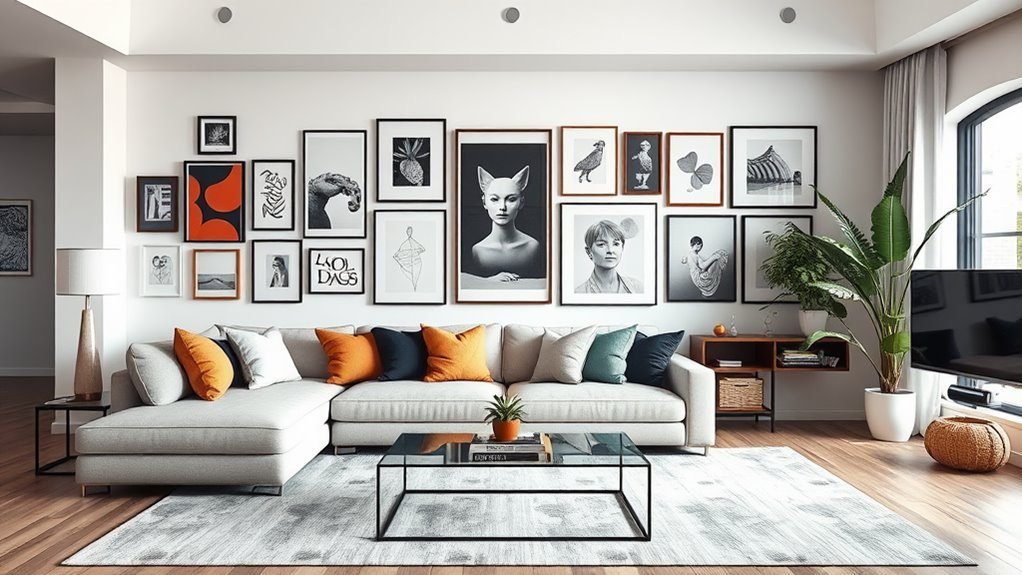 8 Creative Ways to Style a Living Room With a Big Wall